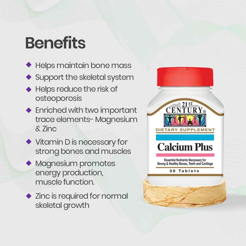 21St Century Calcium Plus Tab 30'S - SahaJamal Pharmacy