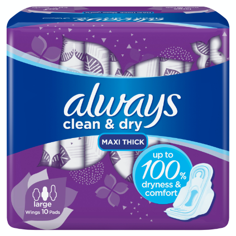 Always Clean & Dry Maxi Thick 10S (Violet) - SahaJamal Pharmacy