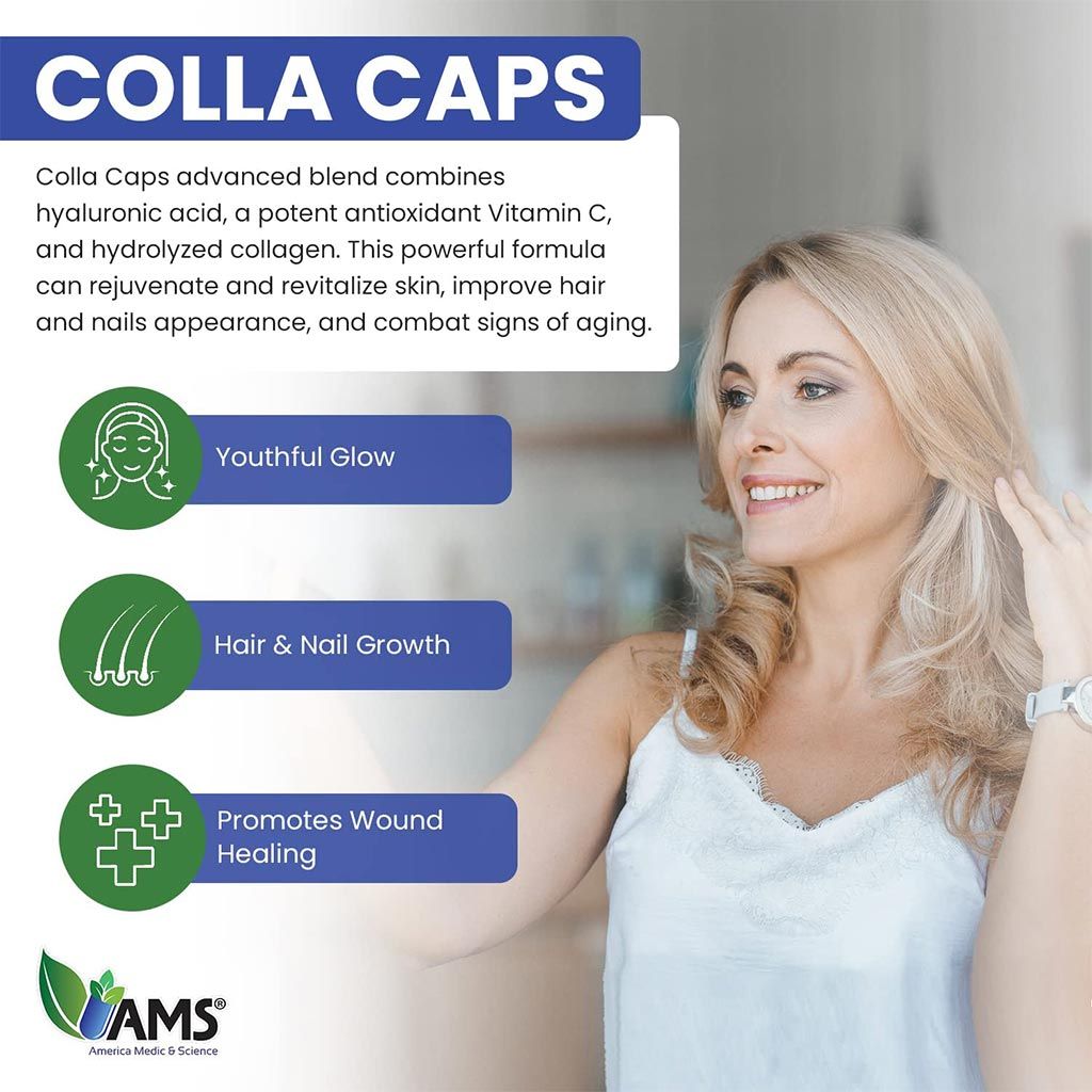 Ams Colla Caps Hydrolyzed Collagen Tablets 60'S - SahaJamal Pharmacy