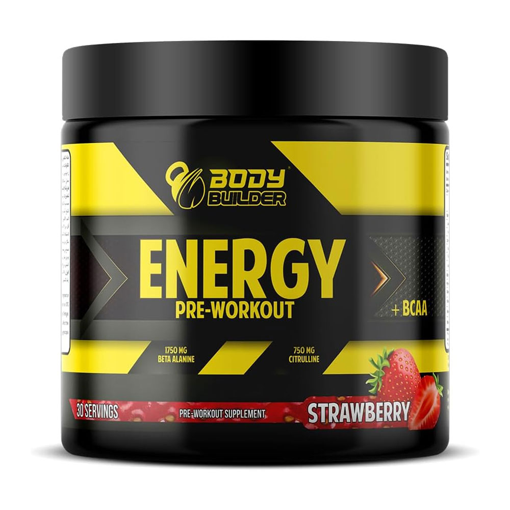 Body Builder Energy Pre-Work +Bcaa Strawberry 30 Servings - SahaJamal ...