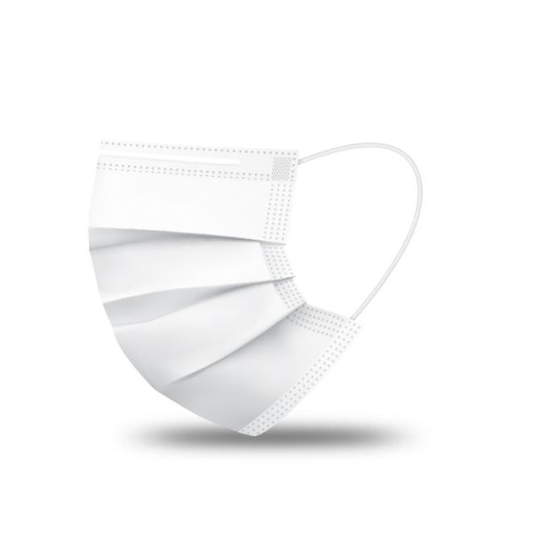 Face Mask 3Ply Disp 50S - White - Saha Jamal Pharmacy