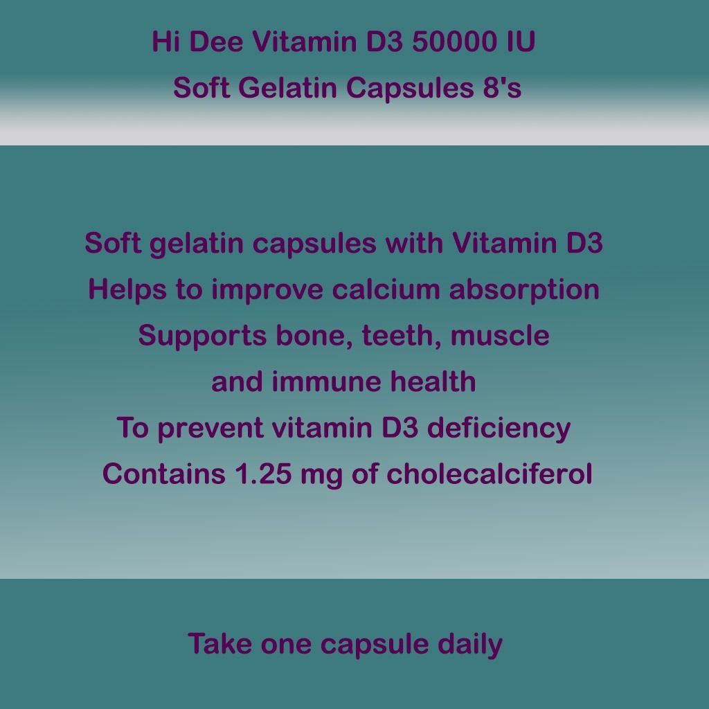 Hi Dee Vitamin D3 50000 Iu 8 S - SahaJamal Pharmacy