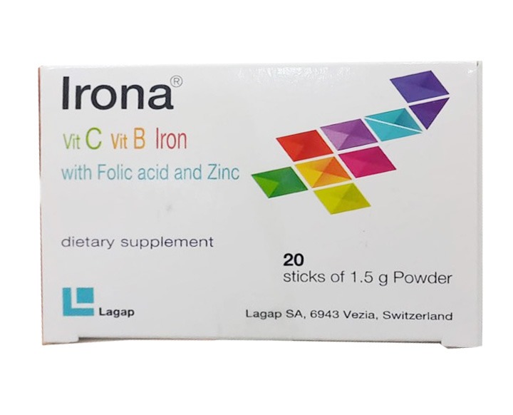 Irona Vitamin C+B+Iron Sachets 20S - SahaJamal Pharmacy