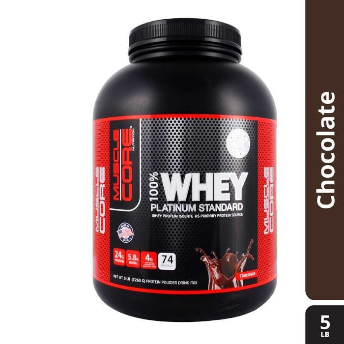 Muscle Core 100% Whey Protein Platinum Standard Chocolate 4.9 Lb (74 ...
