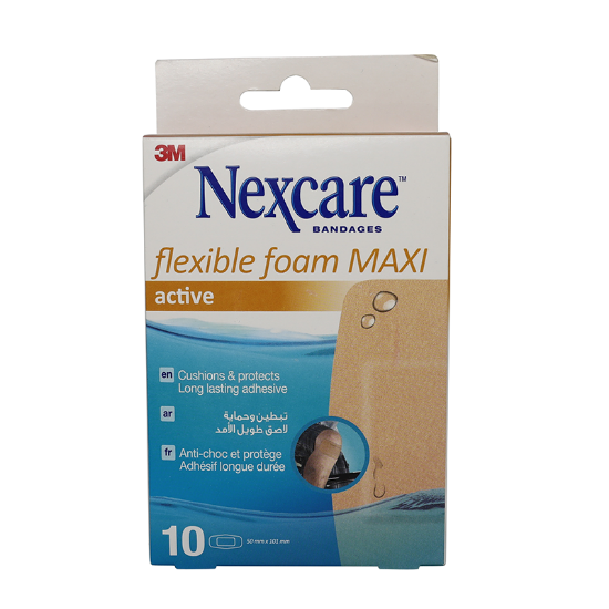Nexcare Flexible Foam Maxi Active Bandages 50Mmx101Mm Packs 10S ...