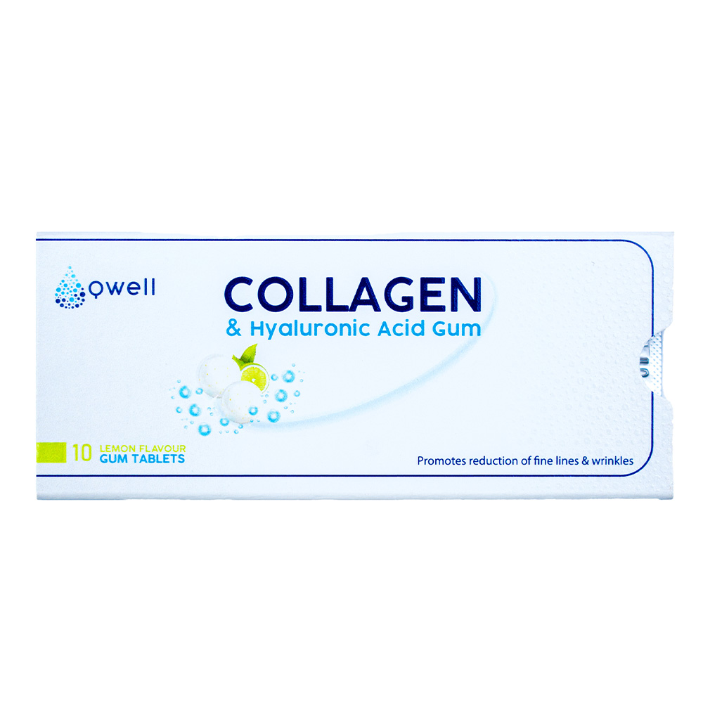 Qwell Collagen Hyaluronic Acid Gum Mint 10 s - Saha Jamal Pharmacy