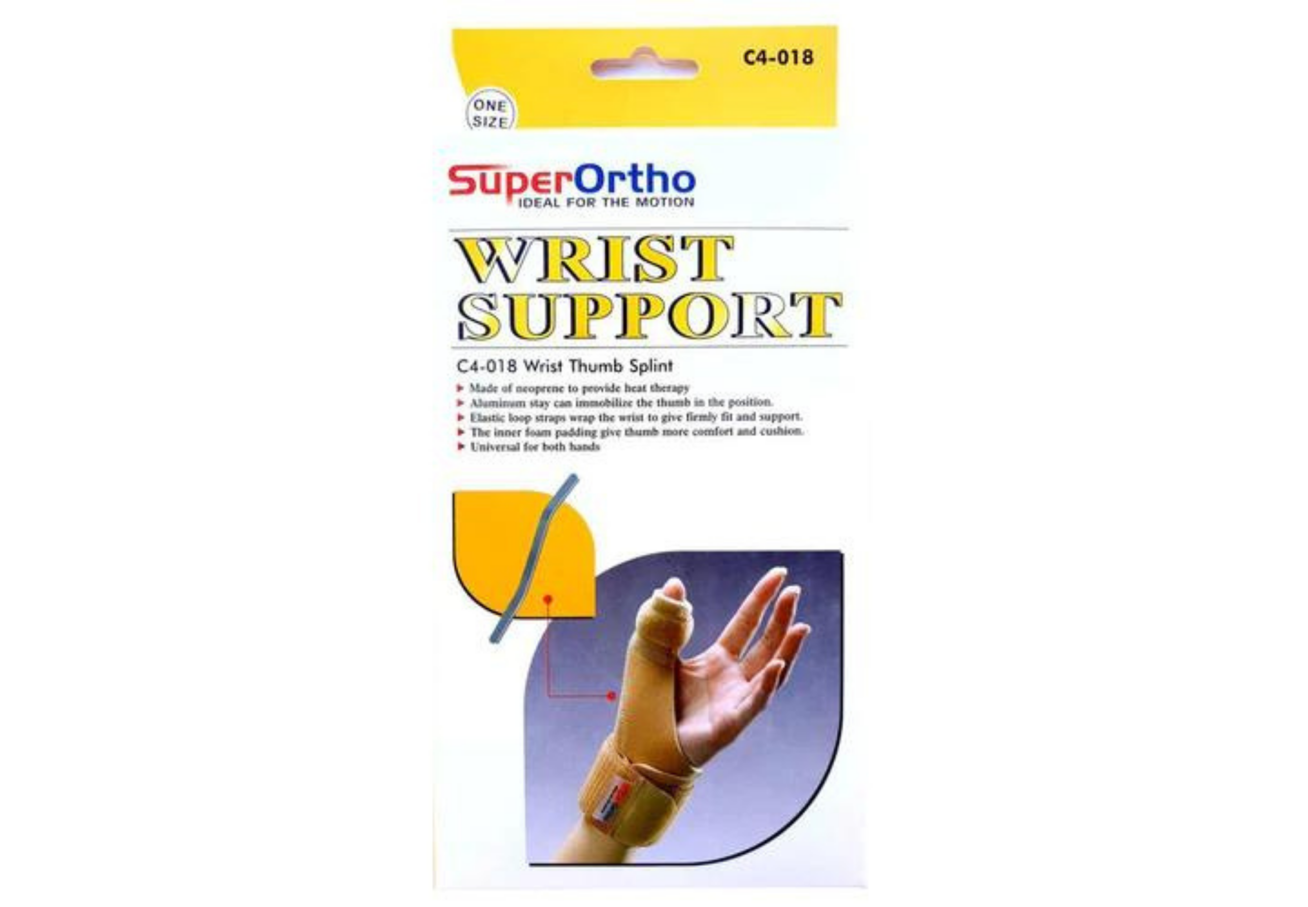 Super Ortho Wrist Splint Air Mesh 8'' - C4-018 - Saha Jamal Pharmacy