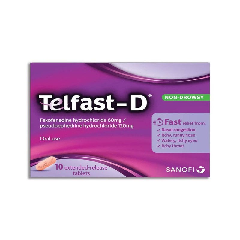 Telfast D 60/120Mg Tabs 10S - SahaJamal Pharmacy
