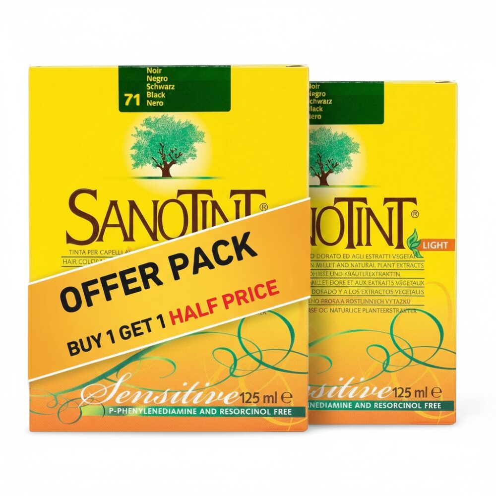 Sanotint Sensitive 71 Black 125 Ml Offer Pack ( Buy 1 Get 1 Half Price ...